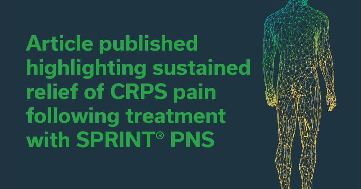 Article published highlighting sustained relief of CRPS pain following ...