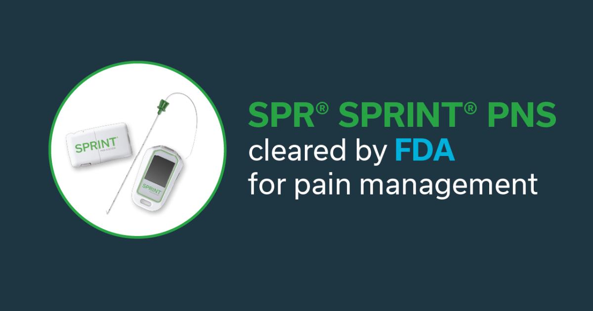 FDA clears SPR's non-opioid SPRINT endura and extensa peripheral nerve ...