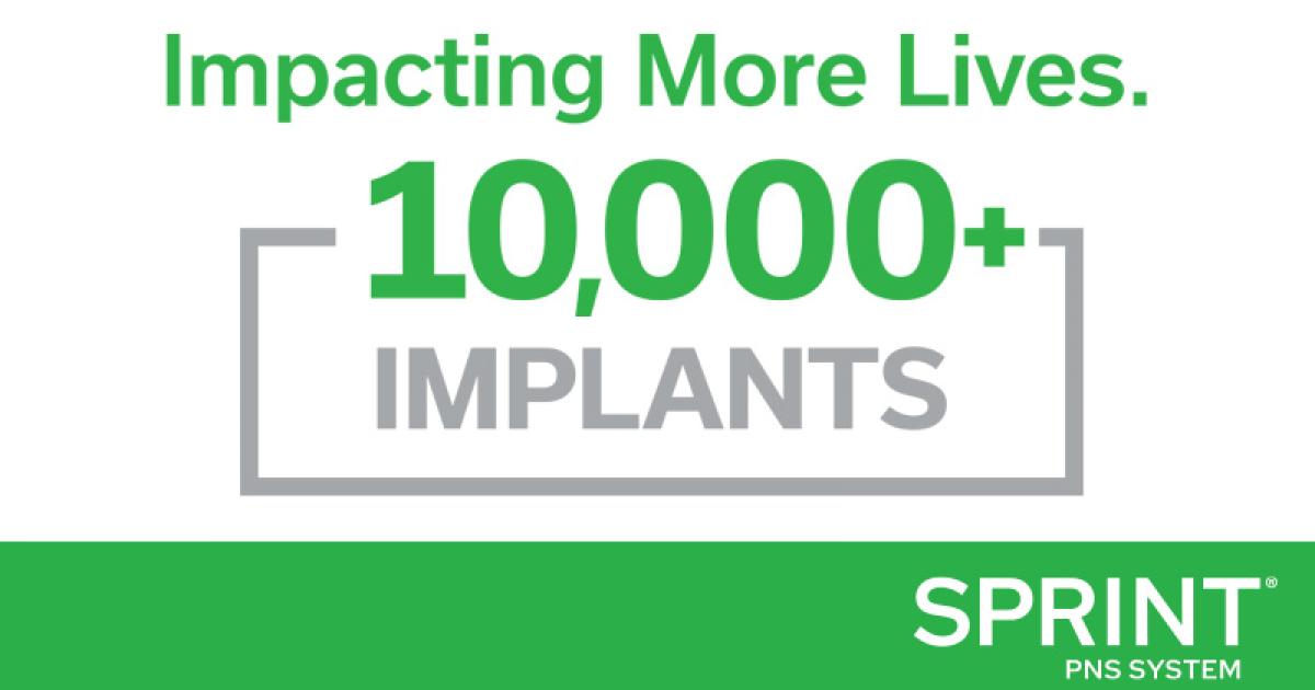 SPR announces 10,000th SPRINT PNS procedure for patients suffering from ...