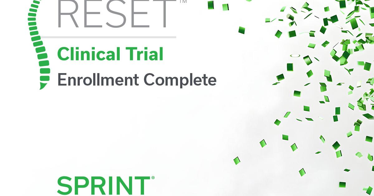 SPR announces completion of enrollment in the RESET™ clinical trial of ...